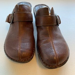 boc | Shoes | Boc Brown Leather Clog Mule Slide Shoes Buckle | Poshmark